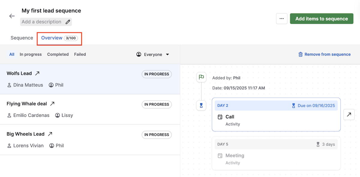 Sequences feature - Knowledge Base | Pipedrive